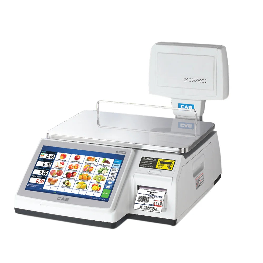 CAS CL7200U Touch Screen Label Printing Scale — Discount Scale